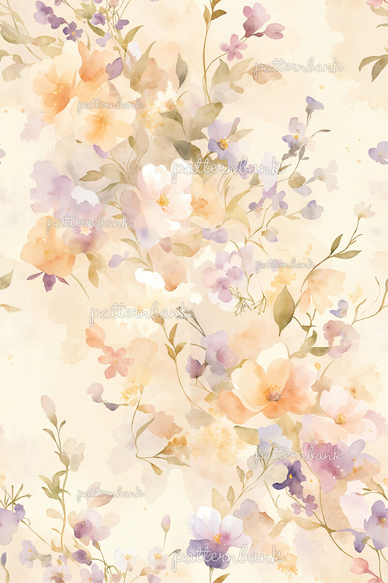 Watercolor Elegant Floral Seamless Pattern by Z&Y Design Studio ...