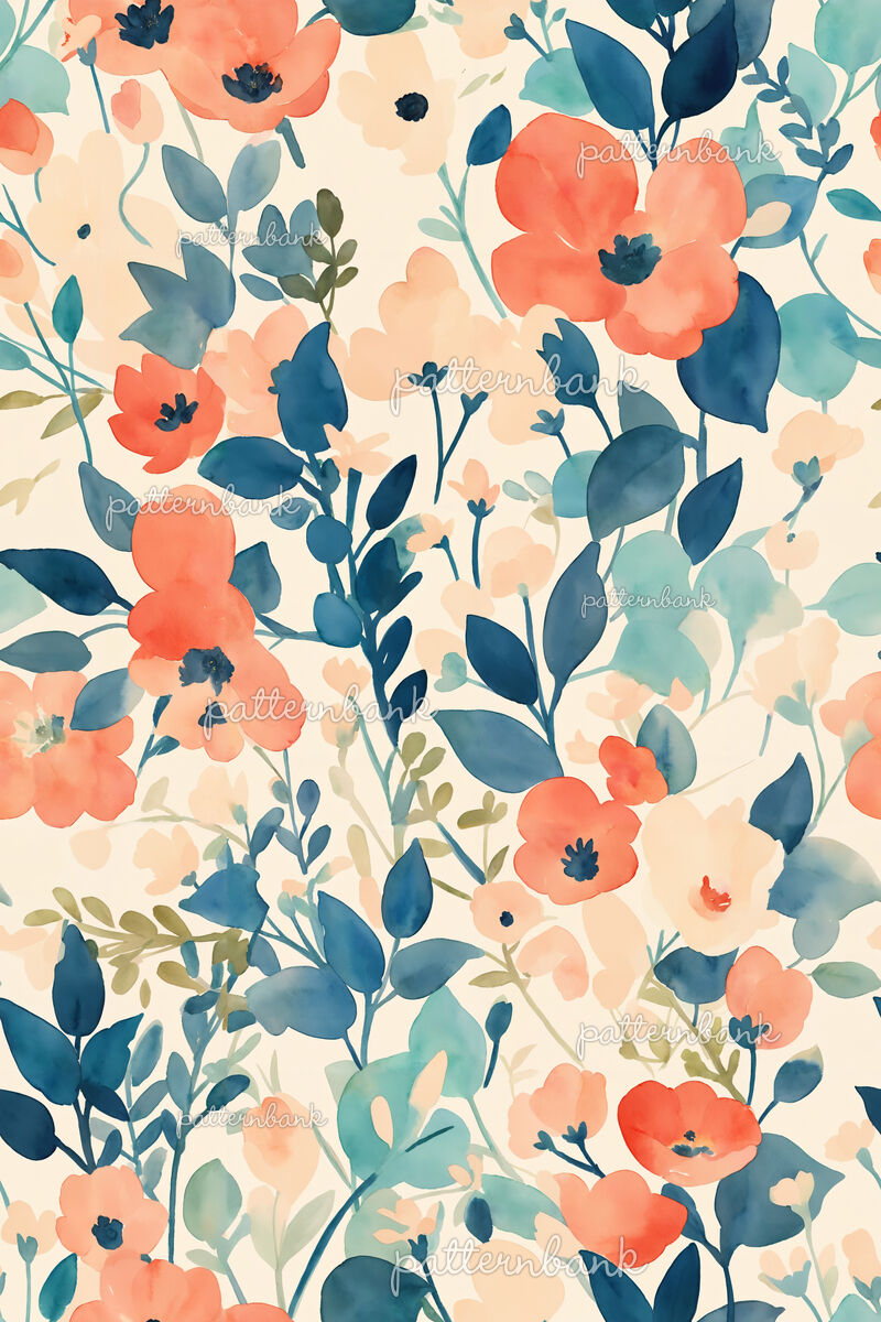 Elegant Watercolor Floral Seamless Pattern by Z&Y Design Studio ...